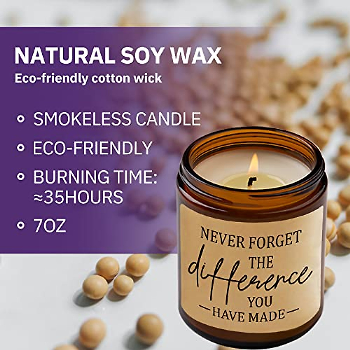 Afterprints Scented Candles Gifts for Women Men- Retirement/Farewell/Graduation/Thank You/Leaving Gifts for Coworker Teacher Boss Best Friend