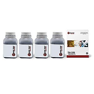 Laser Tek Services Compatible Toner Refill Kit Replacement for Brother TN350 TN-350 Works with Brother HL-2040 2040N, MFC-7220 7225, DCP-7010 Printers (Black, 4 Pack) - 2,500 Pages