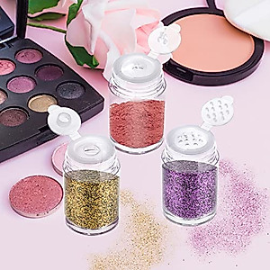 RAYNAG 6 Pieces Mini Empty Loose Powder Bottle Travel Cosmetic Glitter Powder Eye Shadow Powder Box with Sifter and Lids (3 Style)