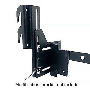 ruiru bro 2Pcs #711 Bolt-On to Hook-On Bed Frame Conversion Brackets for Headboard or Footboard,Bed Hook Adapter kit with Hardware, Hook on Bed Rails Brackets(Black)
