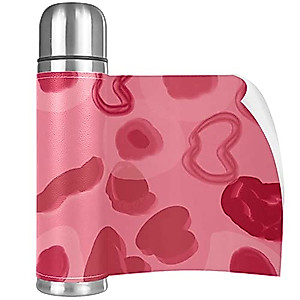 Stainless Steel Leather Vacuum Insulated Mug Bubble Thermos Water Bottle for Hot and Cold Drinks Kids Adults 16 Oz