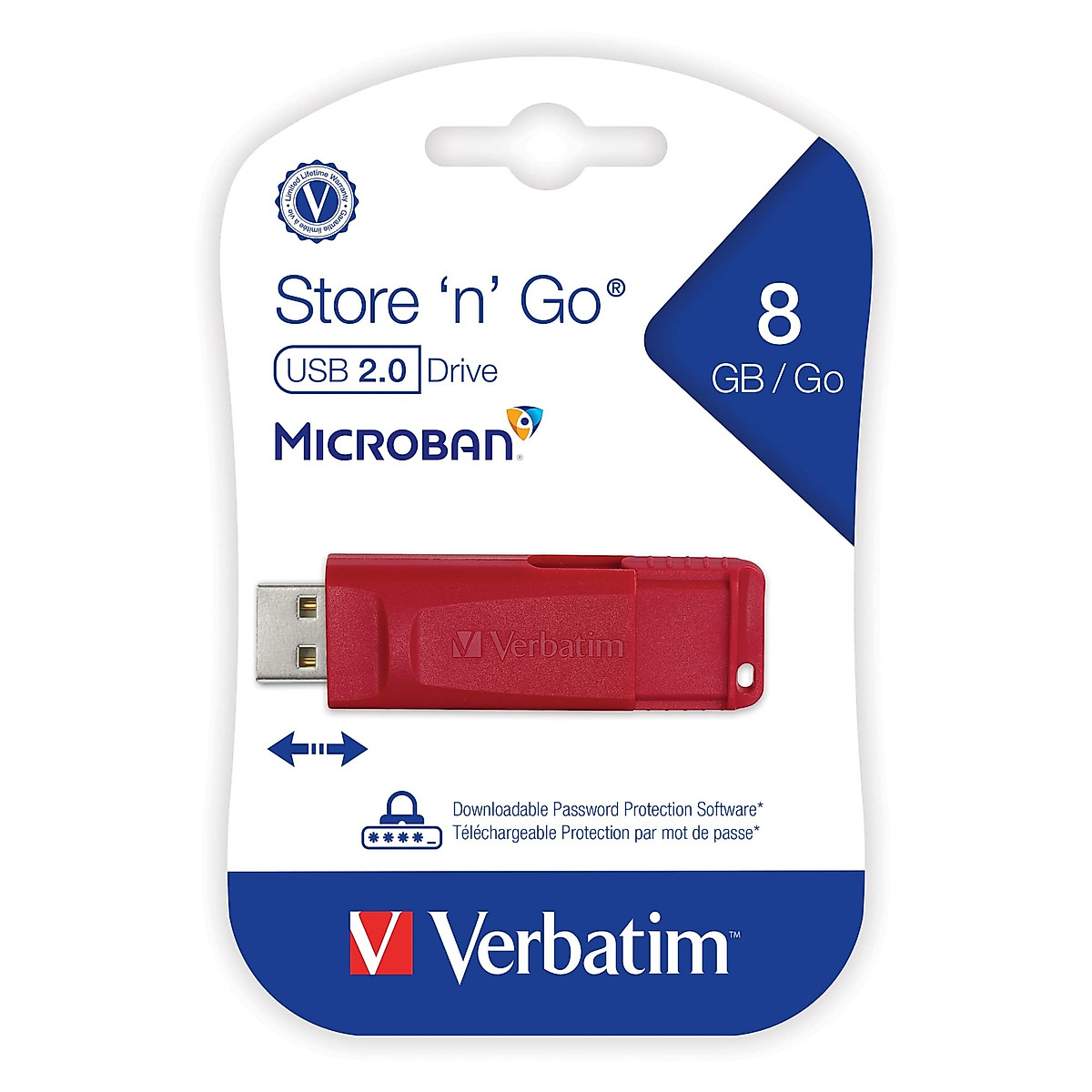Verbatim 8GB Store 'n' Go USB Flash Drive - PC / Mac Compatible - Red
