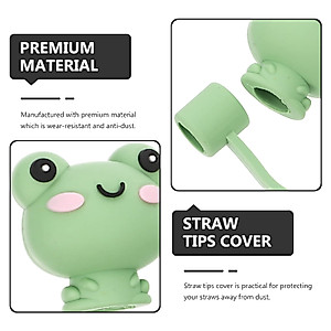 GLEAVI 8pcs Animals Straw Tips Cover Reusable Cute Frog Straw Toppers Straw Cover Plugs for Drinking Straws Party Straw Caps Decoration