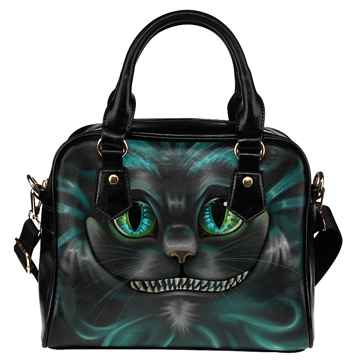 Fashion Female Shell Shoulder Handbag Crossbody Bags with Cheshire Cat Design