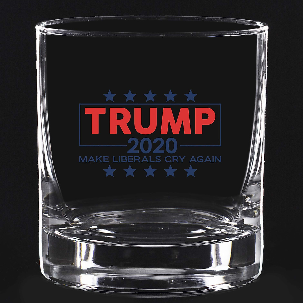 Patriot's Cave 45TH PRESIDENT WHISKEY GLASS | MAKE LIBERALS CRY AGAIN | RESTAURANT HEAVY CHIP RESISTANT 11OZ ROCK GLASSES | MADE IN USA