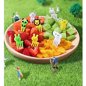 Fun Bento Picks set, 160 Pcs Animal Food Picks for Kids, Cute Cartoon Animal Fruit Food Toothpicks, Lunch Bento Box Picks for Toddler - Shapes Include Animals, Eyes, Flowers, Notes, Candy etc