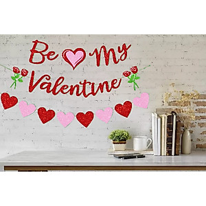 YATG Valentines Day Banner,Valentines Day Decorations,Heart Decorations,Decoration for Weddings and Engagement Parties Valentine’s Day Banners for Family, Wedding, Classroom, Party(3PCS)