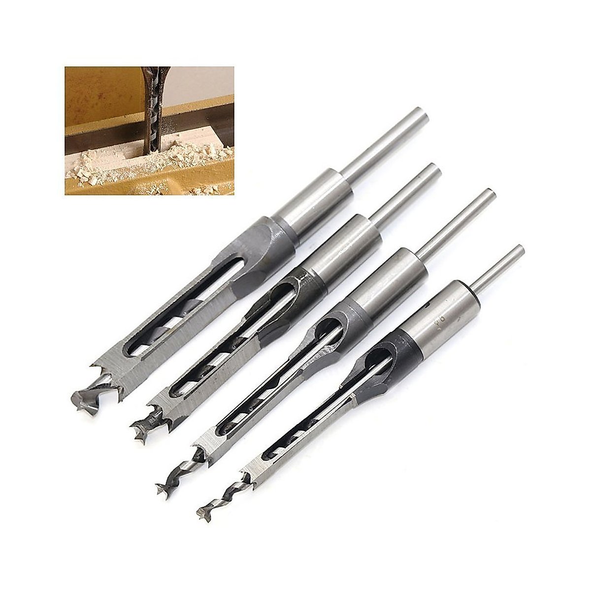 Square Hole Drill Bit,Yingte Woodworking Square Hole Drill Bit Mortising Chisel Hole Saw Drill Bit