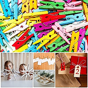 Marsui 200 Pcs Large Clothes Pins Wooden Clothespins 4 Inch Wood Clothes Pins Heavy Duty Outdoor for Outside Hanging Clothes Laundry DIY Craft Pictures Photos (Natural Color)