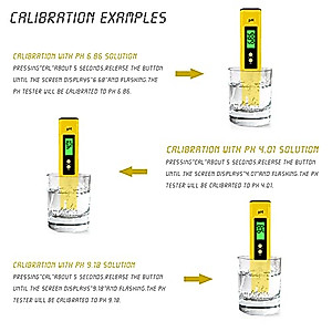 MEKBOK Hydroponics pH Meter Digital PH Test Pen 0.01 high-Precision Thermometer, Measuring Instrument and Thermometer, Suitable for hydroponics, Home Drinking and Aquarium