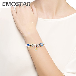 13 Years of Love Birthday Charms fits Pandora Style Bracelet, Golden Number 13, 925 Sterling Silver Heart Bead Pendant with Birthstones CZ, 13th Milestones Gifts for Back to School/Christmas