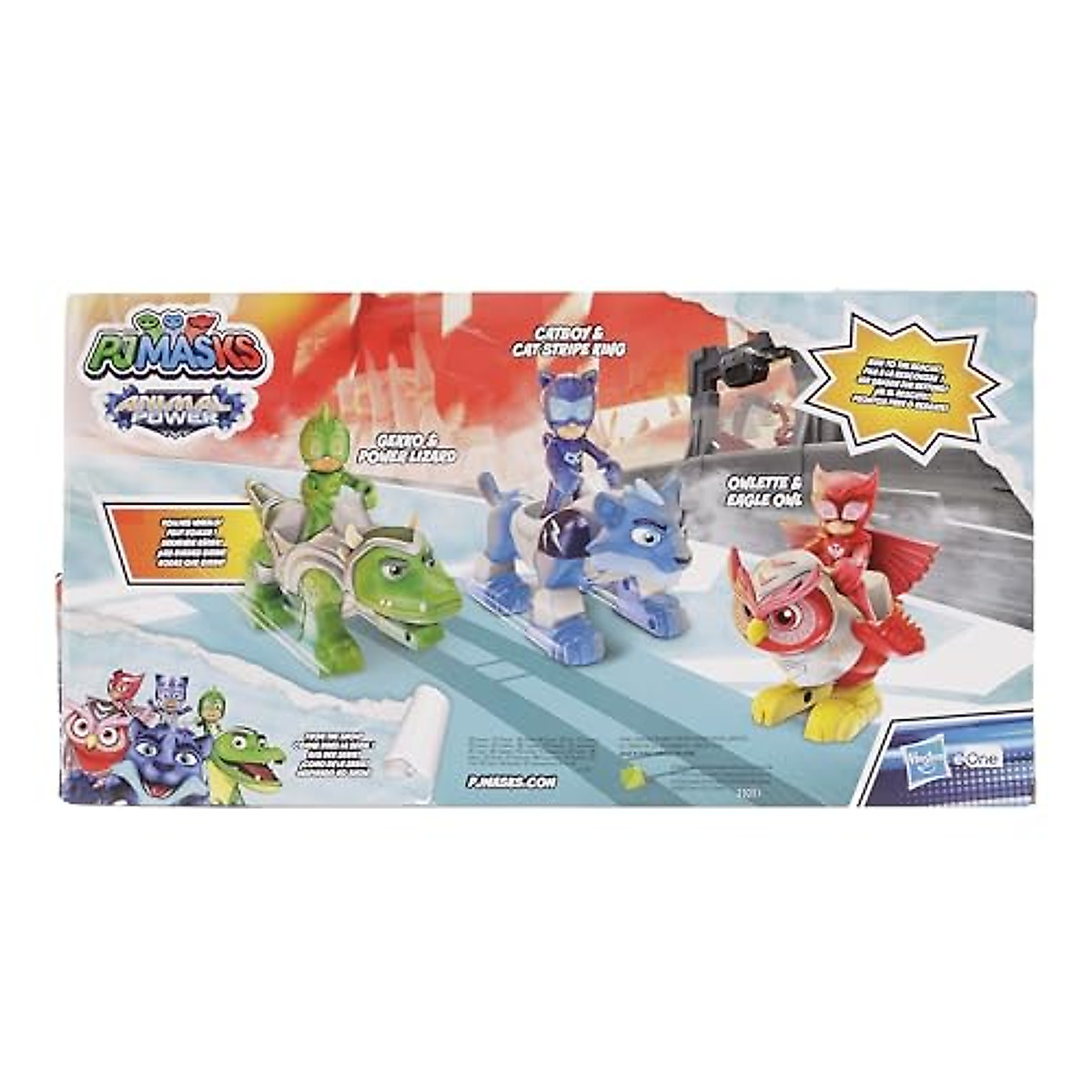 PJ Masks Animal Power Hero Animal Trio Playset, with 3 Toy Cars and Action Figures, Preschool Toys, Superhero Toys for 3 Year Old Boys and Girls and Up