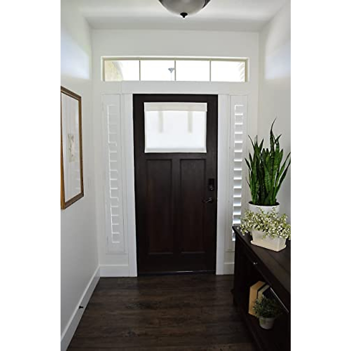 Small Front Door Curtain Washable (25"w x 20"L Bright White)