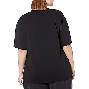 The Drop Women's Lydia Loose Short Sleeve Drop Shoulder Jersey T-Shirt, Black, XL