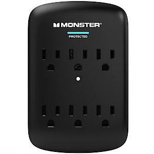 Wall Tap Plug 6-Outlet Extender with Outlet Surge Protector for Home, Travel, Office, Home Appliances, Computers, and Smart Phone Devices – 300J and ETL Listed