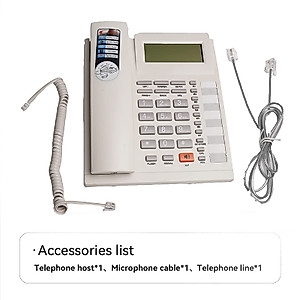 FLIGBLZ Corded Telephone Landline Telephone, Dual Interface Wired Telephone Big Button Landline Phones with Caller Identification Suitable for Office, Front Desk, Home, Hotel, Corded Landline (White)
