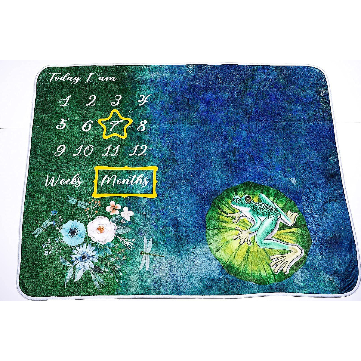 Froggy Baby and Puppy Milestone Blanket