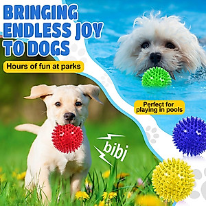 JLVAUVT Light Up Squeaky Dog Balls: Led Dog Balls for Aggressive Chewers Puppy Chew Toys for Teething - Spikey Dog Balls for Small, Medium, Large Dogs