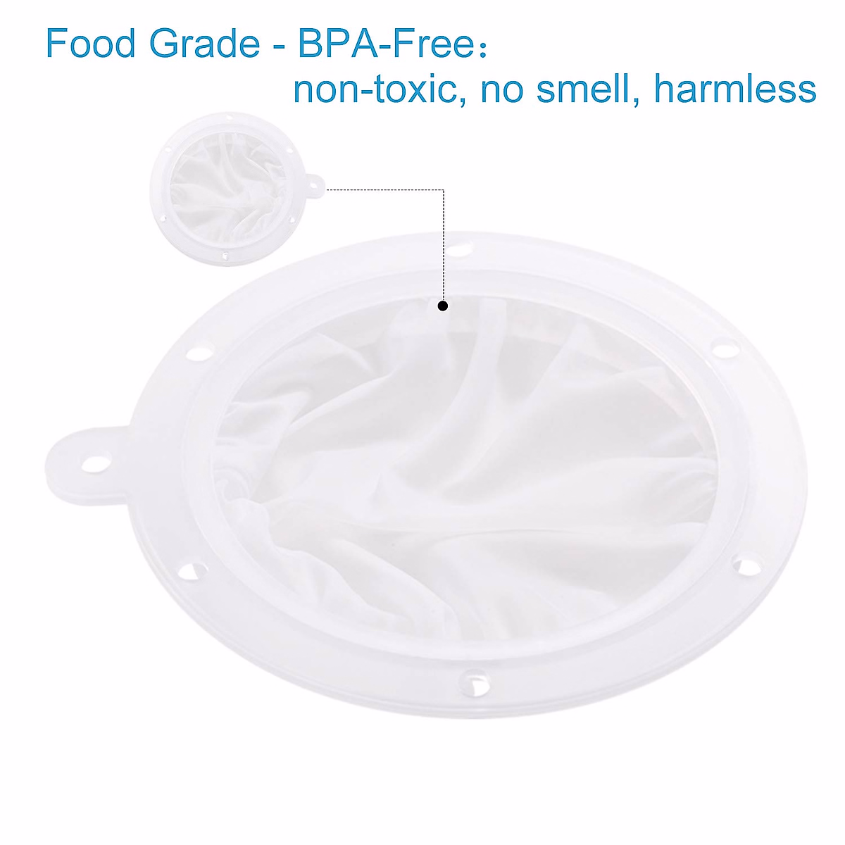 Toncoo 5.5-Inch Premium Food Filter Strainer, 200 Mesh Food Grade Filter Mesh, Tritan BPA Free Strainer Compatible with 5 Inch Kitchen Funnels, Ideal for Filtering Coffee, Juice, Oils, Wine, Soy Milk