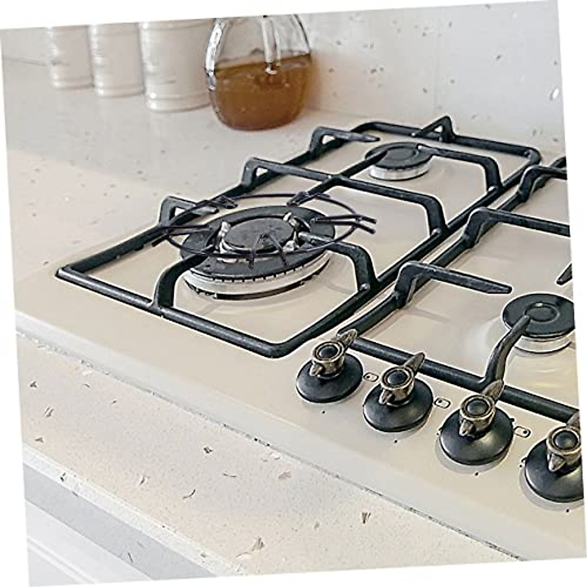 VILLCASE Shelf for Stove Iron Shelf Brackets Tool Stand 4pcs Non- Pot Rack Wok Accessories Gas Stove Support Gas Stove Accessory Black Iron Gas Stoves Tool Pan Holder Oven Accessories