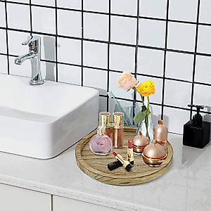 Wood Lazy Susan Turntable Organizer, Table Spinning Spice Rack Organizer for Cabinet, Rustic Wood Rotating Tray, Pantry Cabinet 360 Degree Rotating Storage Tray for Kitchen, Pantry Countertop, Fridge