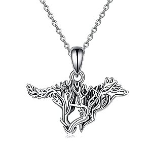 ONEFINITY Wolf Necklace S925 Sterling Silver Viking Wolf Pendant Animal Jewelry for Men Women
