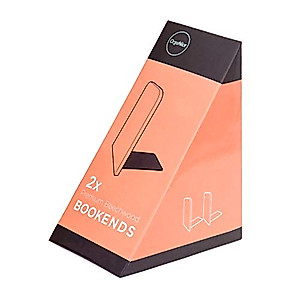 OrgaNice Beech Wood Bookends - Hand Crafted Design - Non-Skid and Padded Feet - Sturdy and Dependable - Gift-Ready Packaging [2 Units]