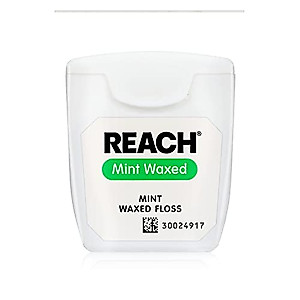 Reach Waxed Dental Floss | Effective Plaque Removal, Extra Wide Cleaning Surface | Shred Resistance & Tension, Slides Smoothly & Easily , PFAS FREE | Mint Flavored, 55 Yards, 1 Pack