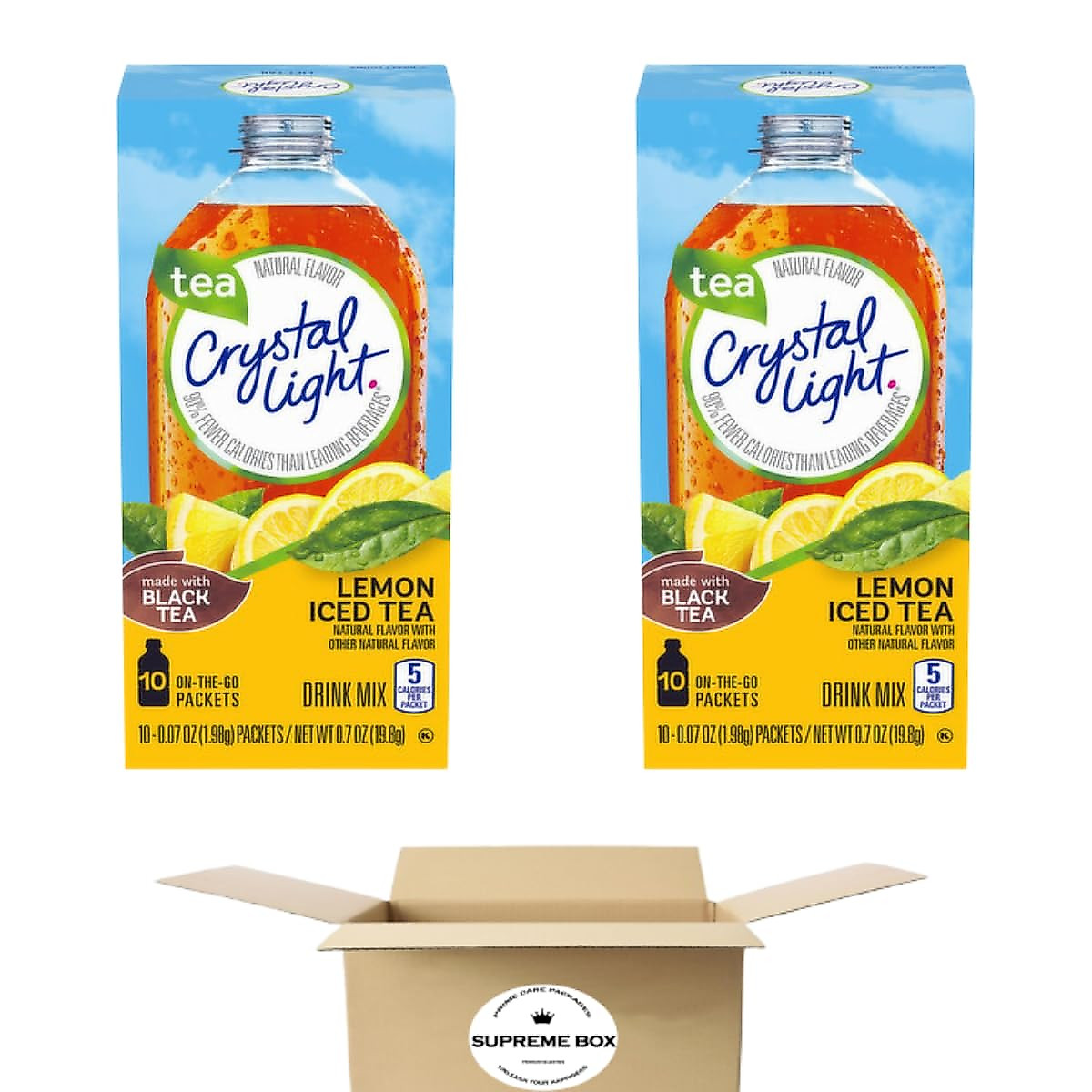 Crystal Light Lemon Iced Tea Powdered Drink Mix - Pack of 2 (20 Packets in total)