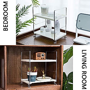 Desktop Cosmetics Storage Rack Rose Gold 2/3 Layers Bathroom Makeup Organizer Assembled Kitchen Seasoning Iron Storage Shelves (2-Layers)