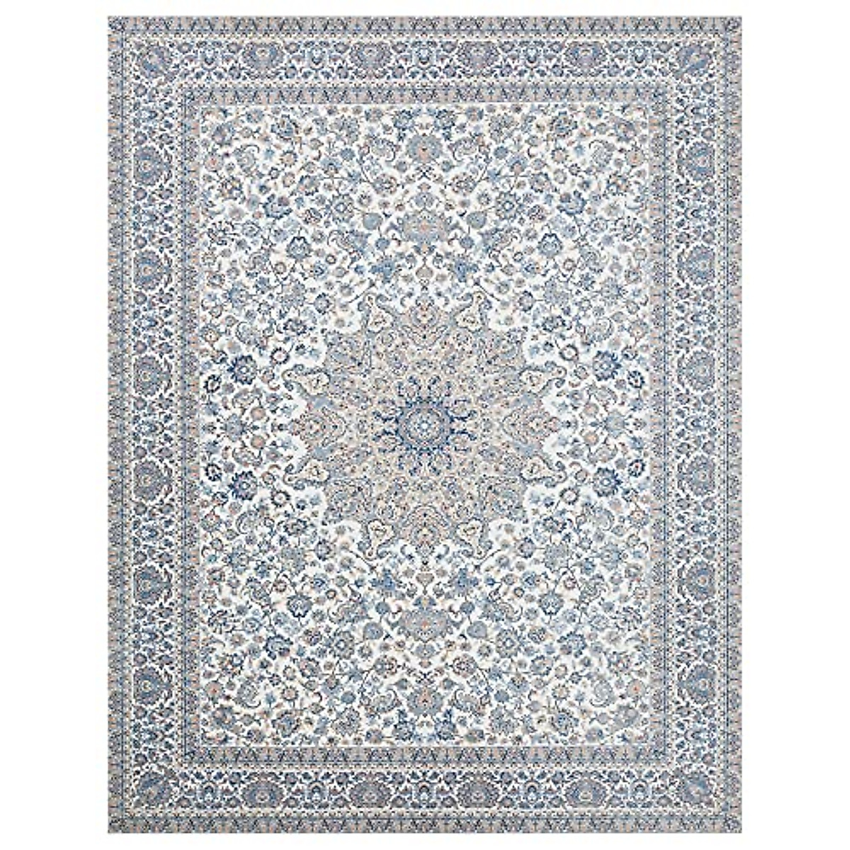 Area Rug Living Room Rugs: 5x7 Large Machine Washable Non Slip Thin Carpet Soft Indoor Luxury Floral Distressed Carpets for Under Dining Table Farmhouse Bedroom Nursery Home Office Multi
