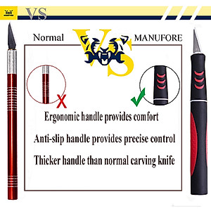 MANUFORE 19pcs Craft Knife Hobby Knife with Anti-Slip Handle Engraving Tool cuchillo de precisión hobby for Art Modeling, Scrapbooking and Sculpture