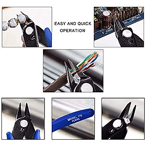 170 Wire Cutters Flush Cutter Pliers Set, Dikes Wire Cutter for Crafts Making, Micro Side Cutters for Plastic Models, Diagonal Cutte
