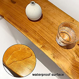 Bathtub Tray Caddy, Natural Wood Bath Tray for Tub, Portable Soap Dish Book Wine Glass Phone Holder for Bathroom Living Room Shelf (90x30x5cm, Rosewood)