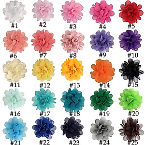 50PCS Baby Girls Hair Ties 2inch Chiffon Flower Bows Rubber Bands Soft Elastics Ponytail Holders Accessories for Infants Toddlers Kids Children Set of 25 Pairs