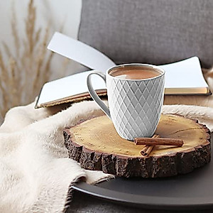 MIAMIO - Coffee Mugs set of 6 / Coffee Cups - 6 x 12 Oz Ceramic Mugs - Large Coffee Mugs - Microwave & Dishwasher safe - Palmanova Collection (Blue)