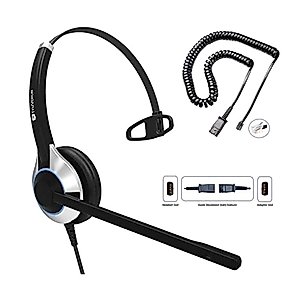 TruVoice HD-500 Deluxe Office/Call Center Headset with Noise Canceling Microphone & HD Speakers - Compatible with Mitel, Nortel, Avaya Digital, Polycom, Shoretel, Aastra, Digium, Allworx, ESI, Fanvil
