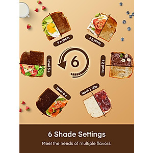 4 Slice Toaster Touch Screen Control, Long Extra Wide Slots Smart Bread Toaster, 6 Bread Types & 6 Shade Settings, Stainless Steel Toaster, with Removable Tray, Cancel/Defrost/Reheat Function, Sliver