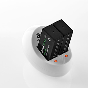 BONAI 9V Charger,2 Bay Independent Smart Battery Charger for 9V Rechargeable Li-ion & Ni-MH Batteries