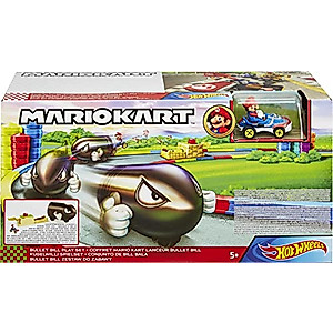 Hot Wheels Mario Kart Bullet Bill Launcher and Mario Kart Vehicle By Hot Wheels for Kids Ages 4, 5, 6, 7, 8