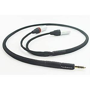 Youkamoo 4.4mm to Dual XLR Male Balanced Audio Headphone Adapter Silver Plated Cable 3 FT 1M