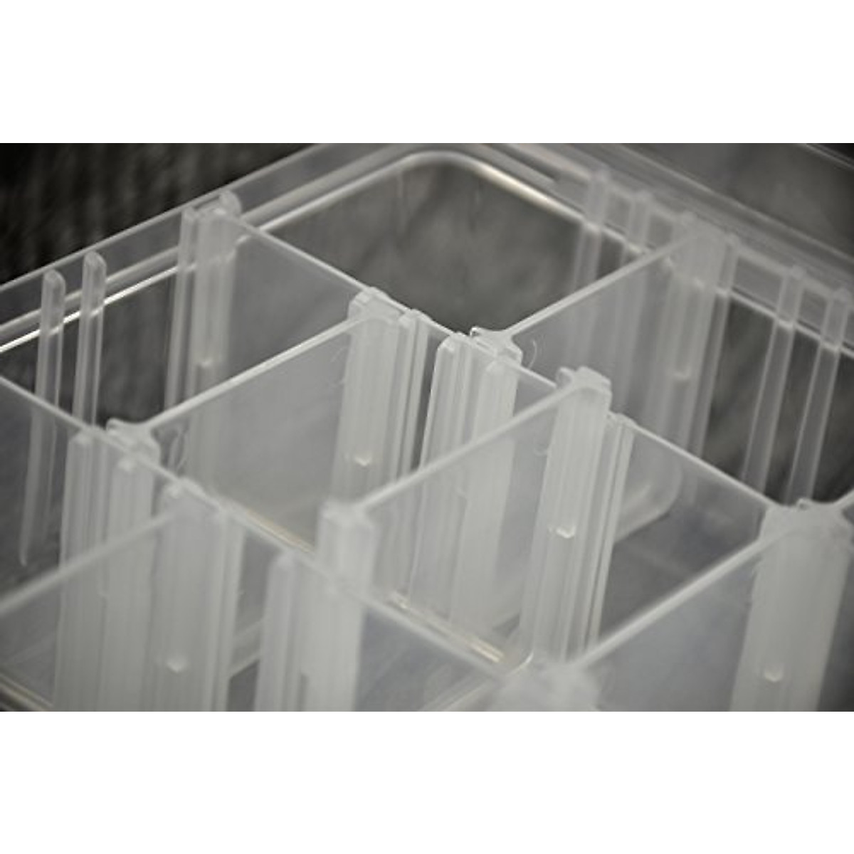 SE 14 Compartment Translucent Plastic Storage Container with Adjustable Sections - 87065DB