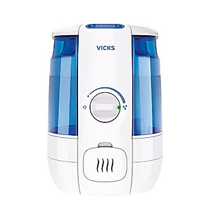 Vicks Filter-Free CoolRelief Cool Mist Humidifier, Medium Room, 1.2 Gallon Tank – Visible, Medicated Ultrasonic Humidifier for Baby, Kids and Adults, Works With Vicks VapoPads and Vicks VapoSteam
