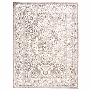SAFAVIEH Reflection Collection 8' x 10' Beige/Cream RFT668A Vintage Distressed Area Rug