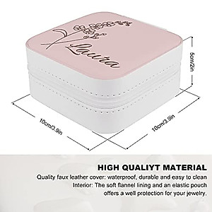Xulufan Custom Travel Jewelry Organizer Case Personalized Jewelry Box，Ring Holder For Jewelry, Travel Accessories，Jewelry Gift for Women Girl