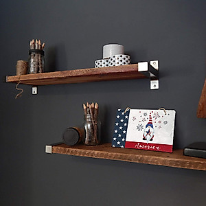 Slate Hanging Wall Sign Gnome Hold American Flag Wall Plaque Wood Signs with Rope Patriotic Fireworks DIY Hanging Door Sign for Front Porch/Entryway/Outdoor/Garden Home Decor, 8x5inch