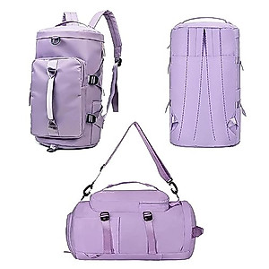 30L Travel Duffel Backpack for Women Sports Gym Bag Outdoor Duffel Bag with Shoes Compartment Weekender Overnight Daypack