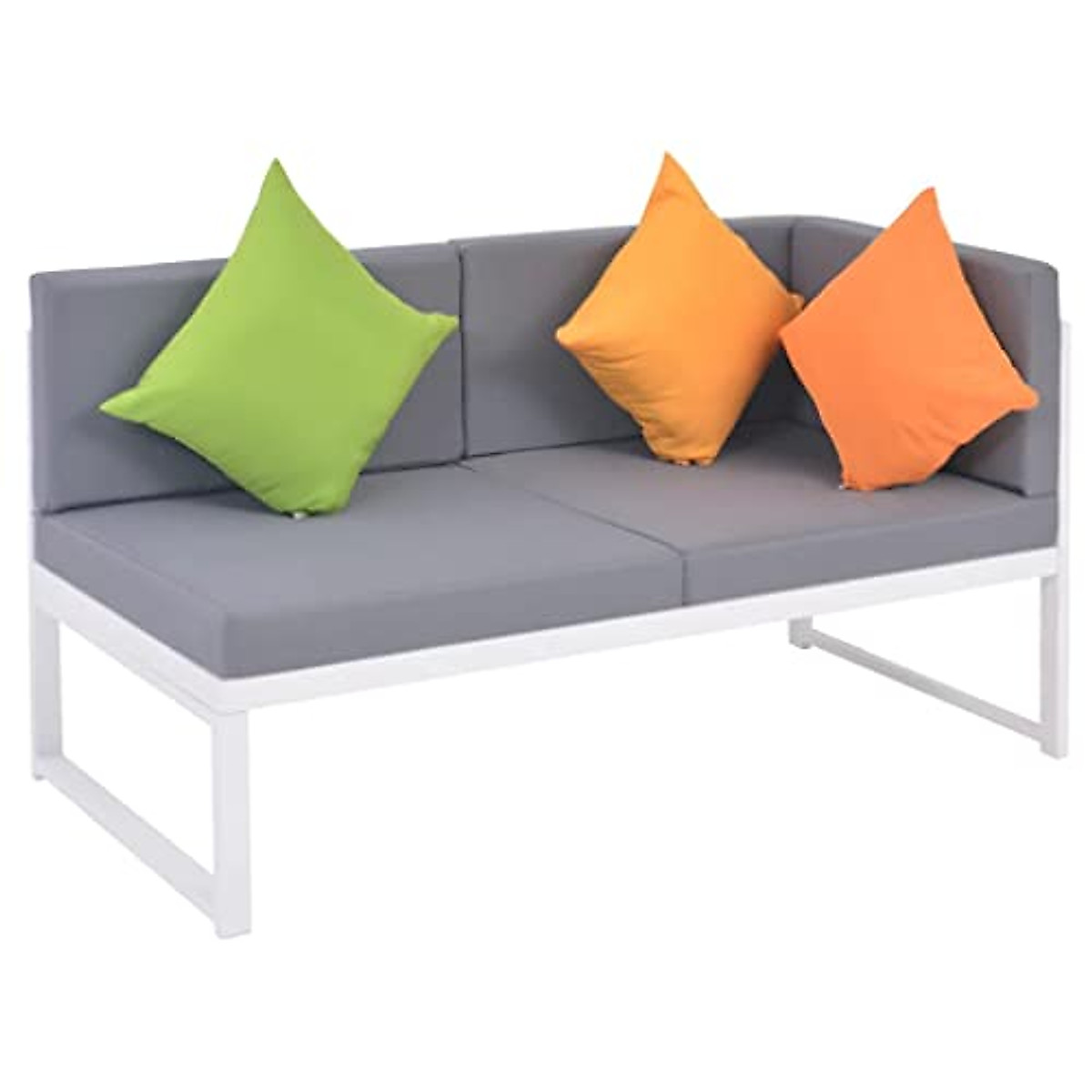 vidaXL Patio Corner Sofa Set 19 Piece Aluminum WPC Garden Outdoor Furniture