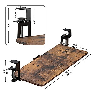Keyboard Tray 27" Large Size, Keyboard Tray Under Desk with C Clamp, Computer Keyboard Stand Slide Pull Out, No Screw into Desk, for Home or Office