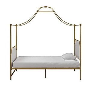 Little Seeds Monarch Hill Clementine Canopy Bed, Twin Size Frame, Gold